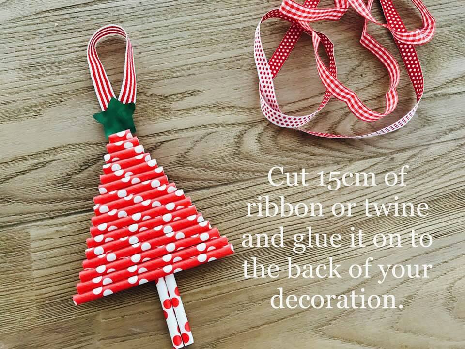 Easy Paper Straw Christmas Craft - School Mum
